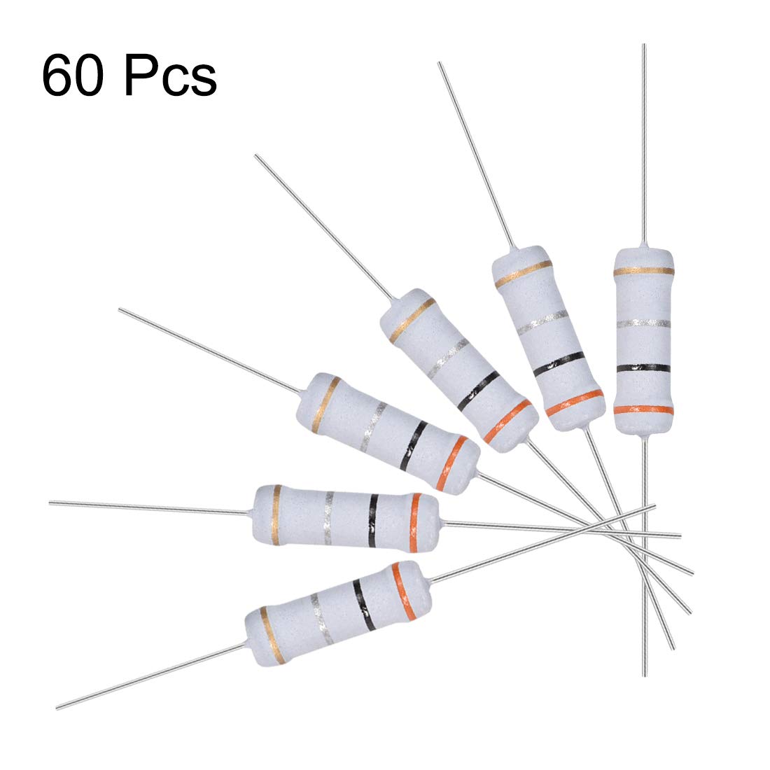 Snapklik.com : Uxcell 60Pcs 0.3 Ohm Resistor, 2W 5% Tolerance Metal ...