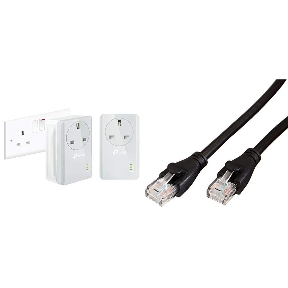 TP-Link TL-PA4010PKIT Passthrough Powerline Adapter Starter Kit, No Configuration Required, UK ...