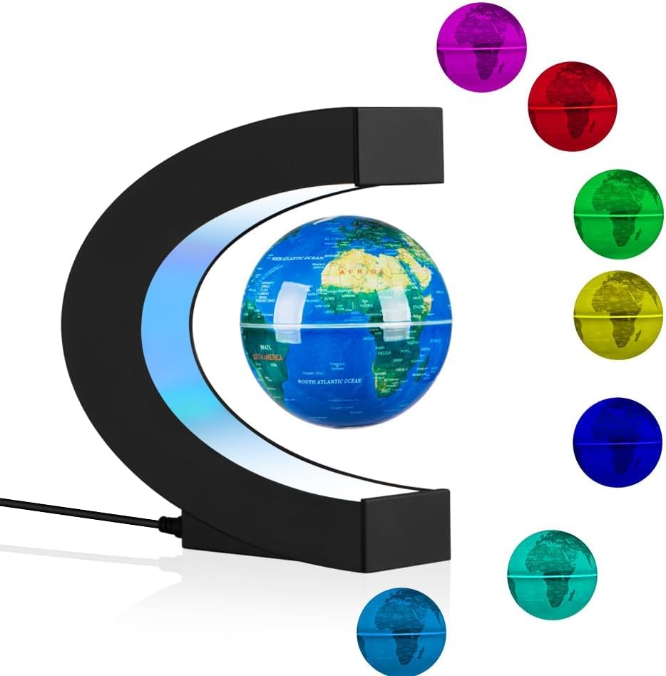 Amazon.com: Magnetic Levitation Floating Globe Ball Map with LED Light ...