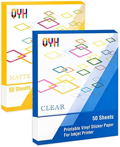 Amazon.com : Premium Printable Vinyl Sticker Paper for Inkjet Printer - 50 Matte Waterproof ...
