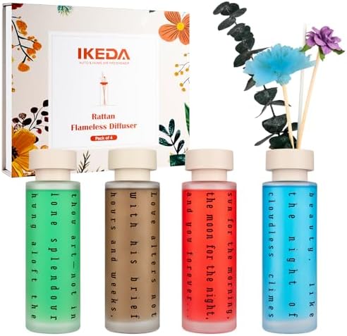 Amazon.com: Ikeda Reed Diffuser Set of 4 (5.07 fl.oz Each) - Home ...