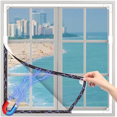 OWYR Adjustable Magnetic Fly Screen Window - DIY Fit Up to 110x120cm ...