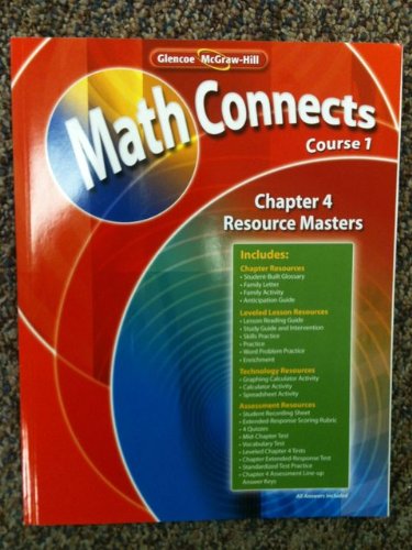 Glencoe McGraw-Hill Math Connects Course 1, Chapter 4 Resource Masters ...