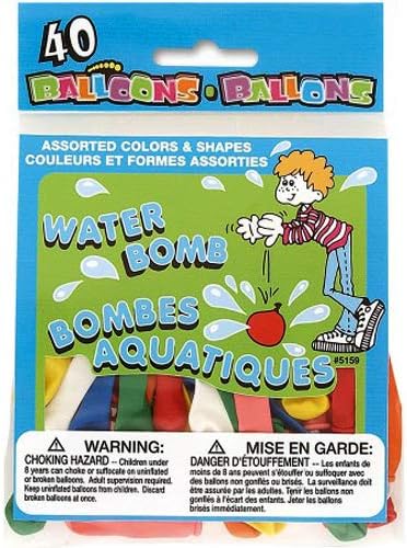 Unique Party 5159 - Latex Assorted Water Balloons, Pack of 40 : Amazon ...