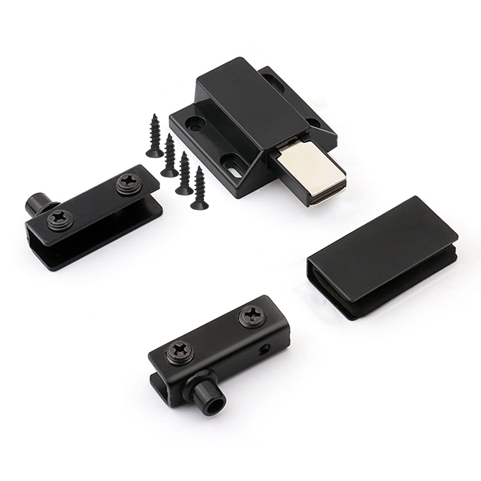 Glass Door Pivot Hinges,Cupboard Showcase Double Magnetic Catch latches ...