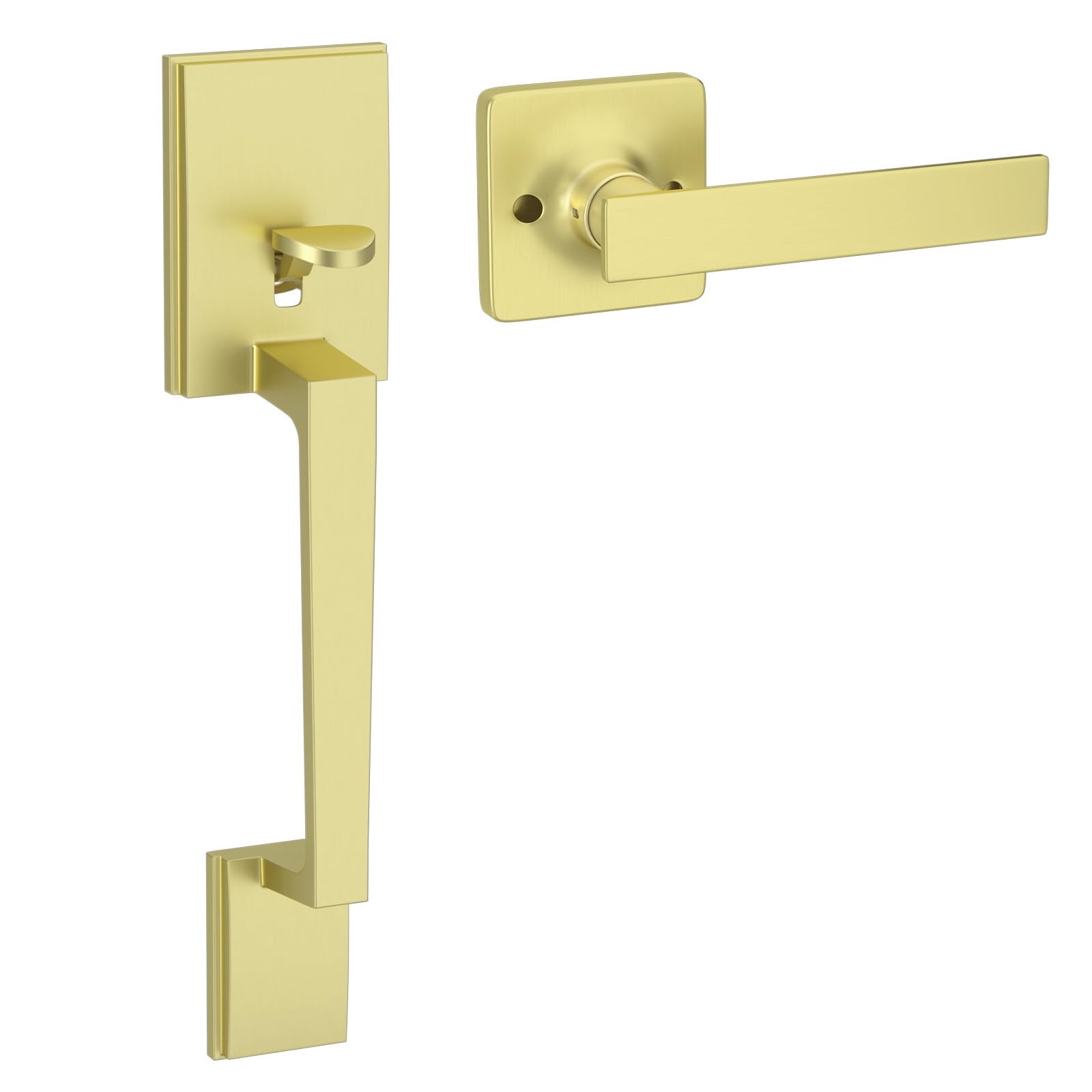 Haidms Gold Front Door Handle, Brushed Gold Exterior Door Handle, Gold ...