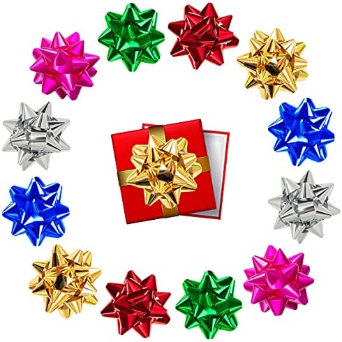 Amazon.com: Iconikal 120-Count 1-Inch Mini Bows - Vibrant Foil Colored ...