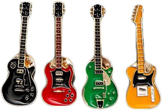 Metal Enamel Pin Badge Rock Music Electric Fender Guitar in Red ...