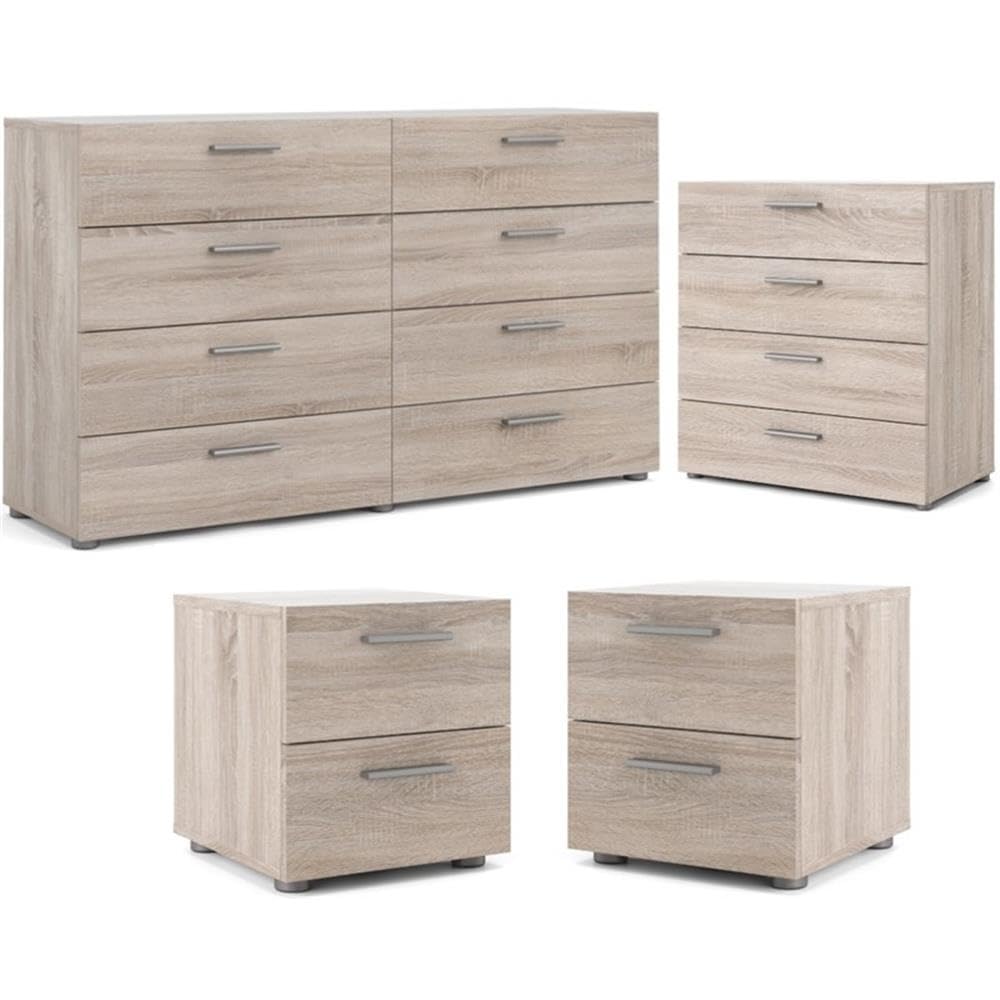 Amazon.com: Home Square 4 Piece Bedroom Set with 8 Drawer Dresser, 4 ...