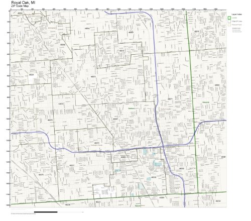 Buy ZIP Code Wall of Royal Oak, MI ZIP Code Laminated Online at ...