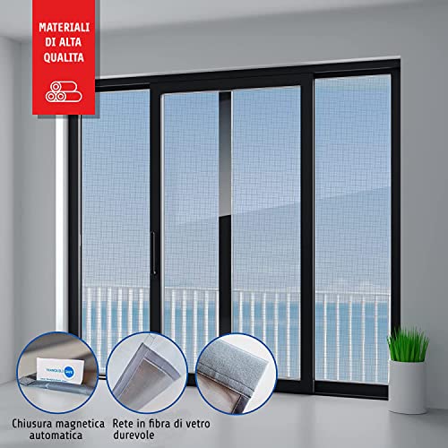 TRANQUILISAFE Adjustable Magnetic Insect Screen for Bay Window with 2 ...