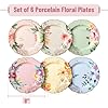Amazon.com: BTaT- Porcelain Floral Plates, 8 inch, Set of 6, Royal ...