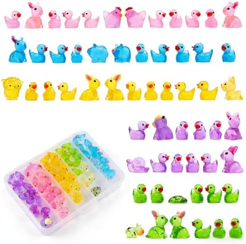 Amazon.com: Dimili 59 Pack Mini Resin Farm Animals - Tiny Ducks ...