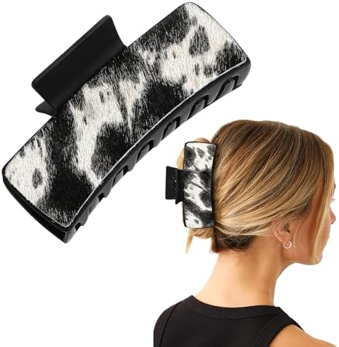 Amazon.com : DEEKA Large Hair Clips for Thick Hair - Real Leather Cow ...