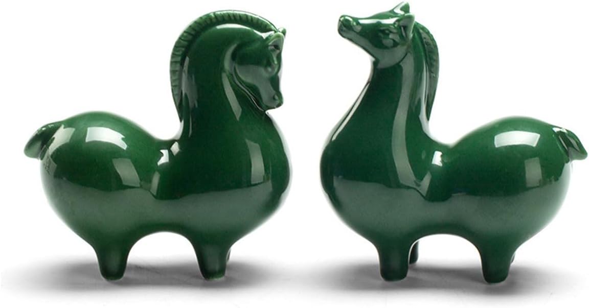 Amazon.com: DFJLWKE Small Horse Statue,Green Sculpture for Office ...