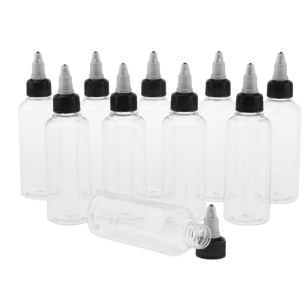 P Prettyia Pack of 10 100ML Empty Plastic Squeeze Bottles with Twist ...