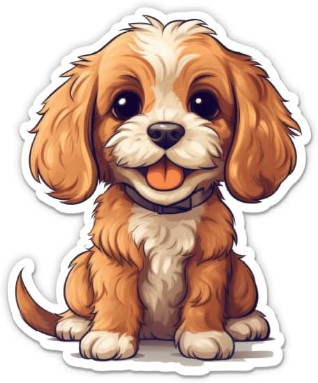Amazon.com: Cavapoo Puppy Stickers - 2 Pack - Waterproof Vinyl for Car ...