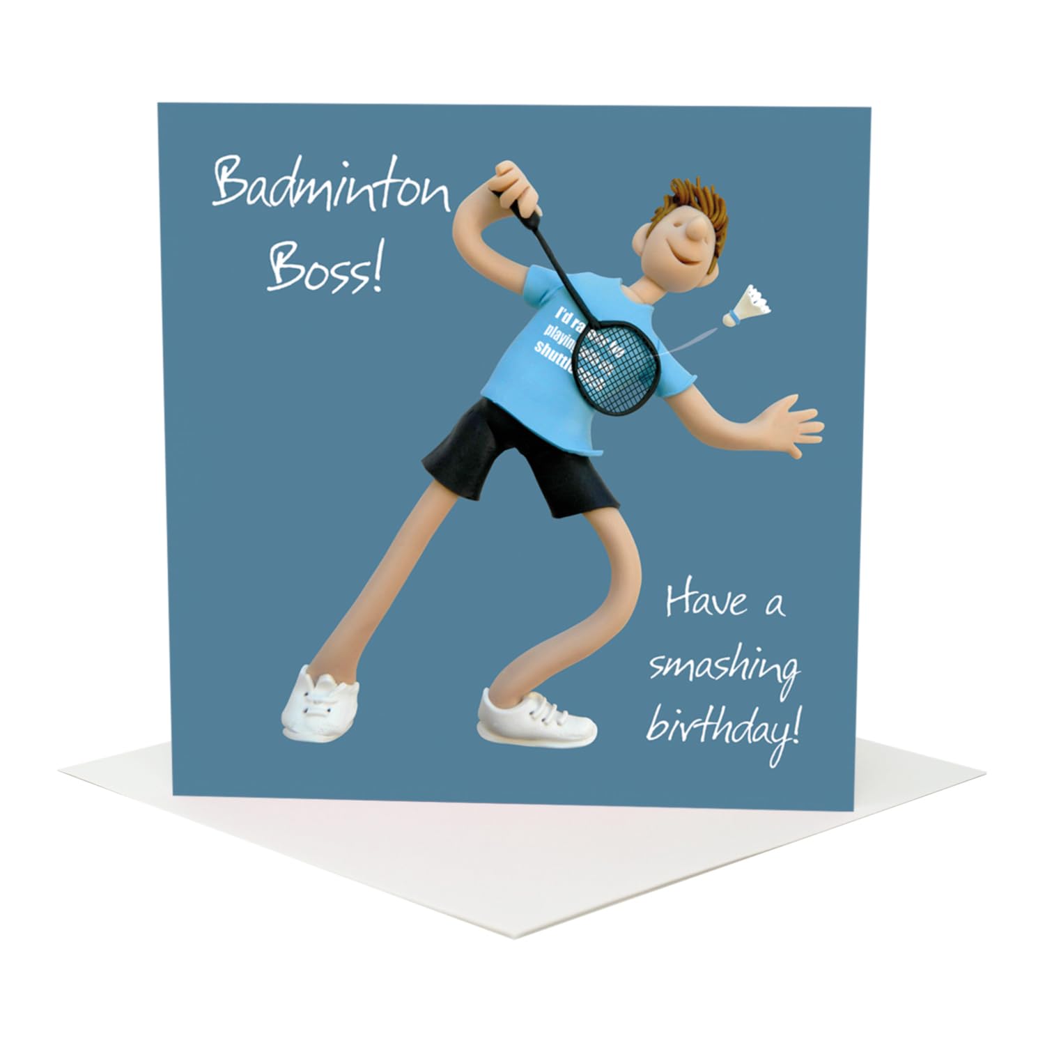 Holy Mackerel Badminton Boss card - a male sports and badminton themed ...