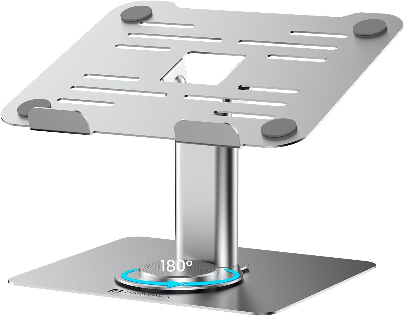Portronics Twister Metal Laptop Stand with Rotation Base, Angle ...