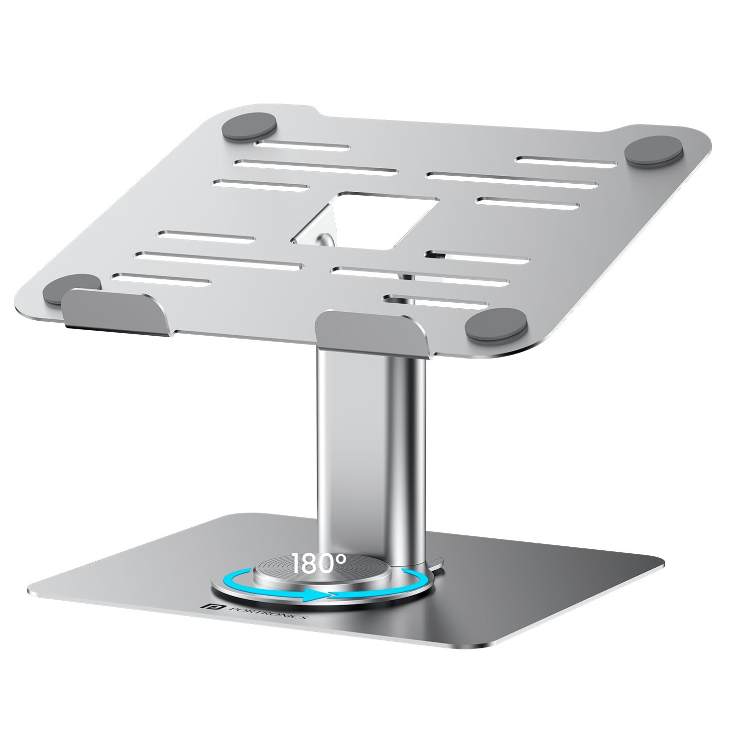 Portronics Twister Metal Laptop Stand with Rotation Base, Angle ...