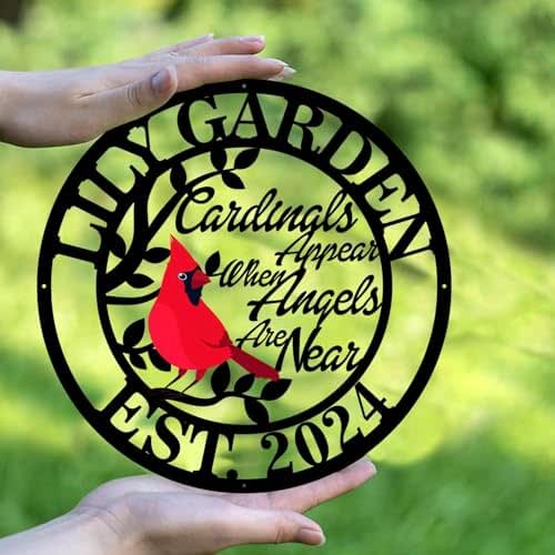 Amazon.com: Personalized Name Garden Cardinal Metal Signs, Custom ...