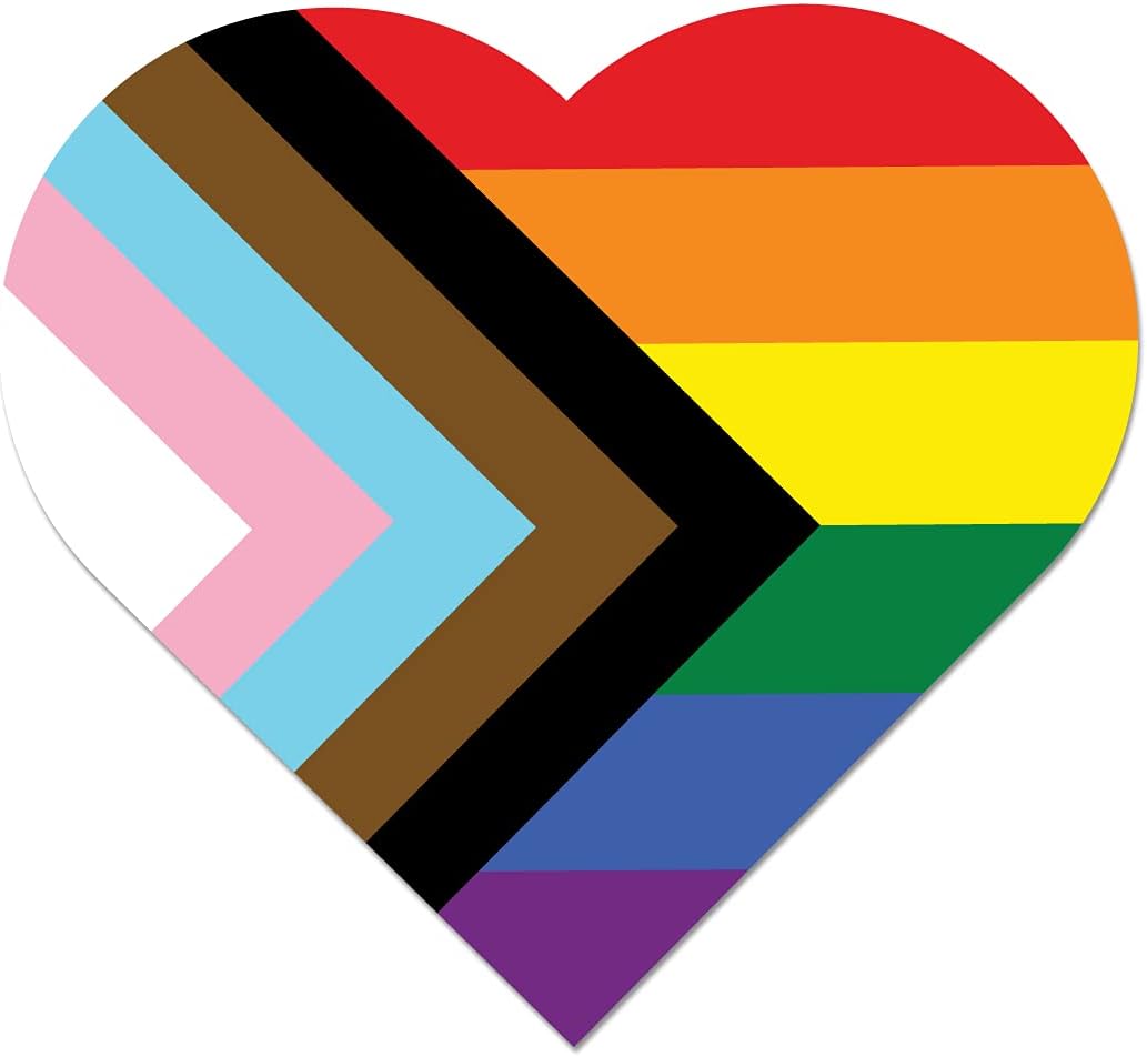 Amazon.com - Applicable Pun Heart Progress Pride Flag LGBTQ POC ...