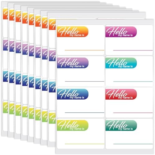Amazon.com : Hello Name Tags, Modern Style Labels, 3.5" x 2.25", Hello ...