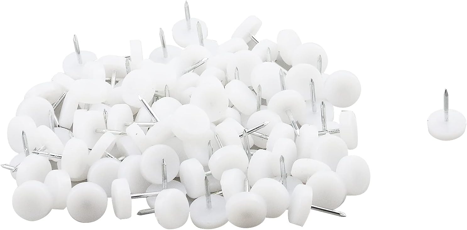 Antrader 100-Pack 5/8" Dia. Nylon Slider Glides Nail-on Furniture Table ...