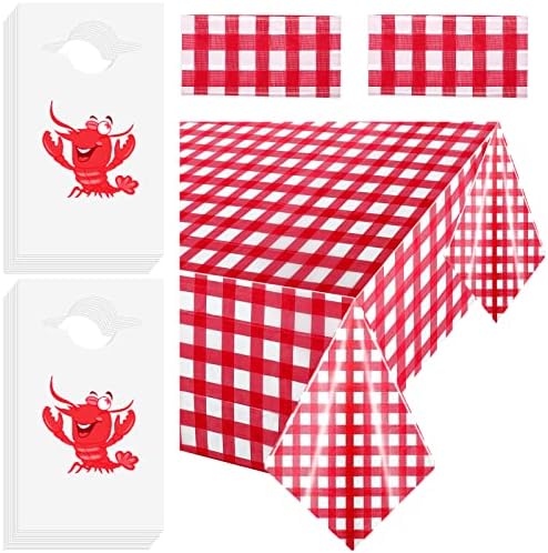 Amazon.com: Ertyjikg 3 Pieces Crawfish Boil Tablecloth Crawfish Party ...
