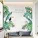Amazon.com: Tropical Leaves Wall Decals Removable Toucan Wall Stickers ...