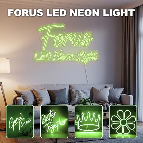 Forus 5 Meter LED Neon Strip Light Green - Waterproof Flexible Cuttable Rope Light for Wall ...