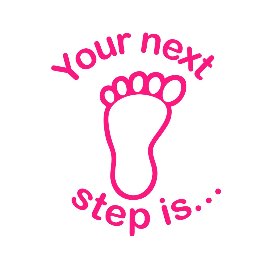 Akseptert Stempel Rosa Your Next Step Is... Teacher Stamp. 22mm,