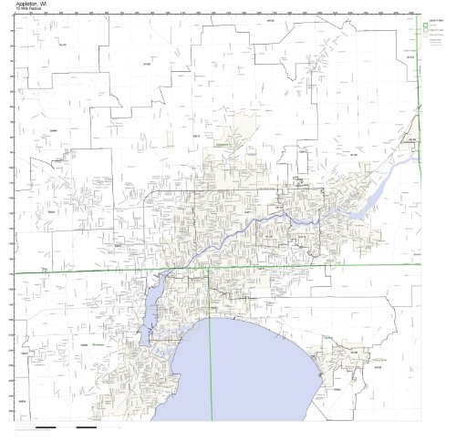 Amazon.com: Appleton, WI ZIP Code Map Laminated : Office Products