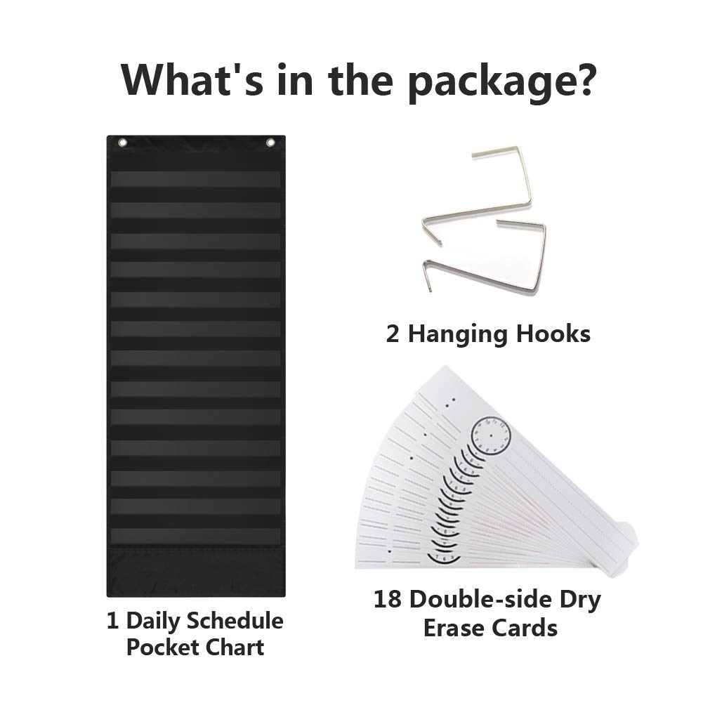 EAMAY Daily Schedule Pocket Charts, Teacher Schedule Chart with ...