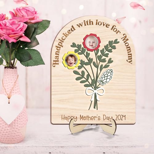 Amazon.com: Personalized Mother's Handpicked Flower Photo Sign, Mother ...