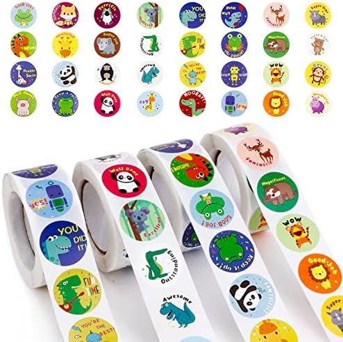 2000 Pcs Cartoon Motivational Stickers, 4 Rolls Kids Reward Stickers ...