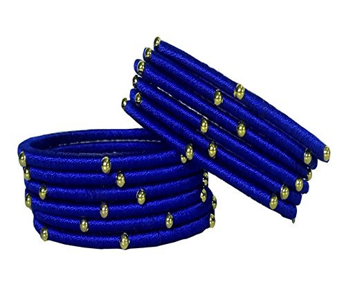 Buy Royal Blue Colour Silk Thread Bangle Set at Amazon.in
