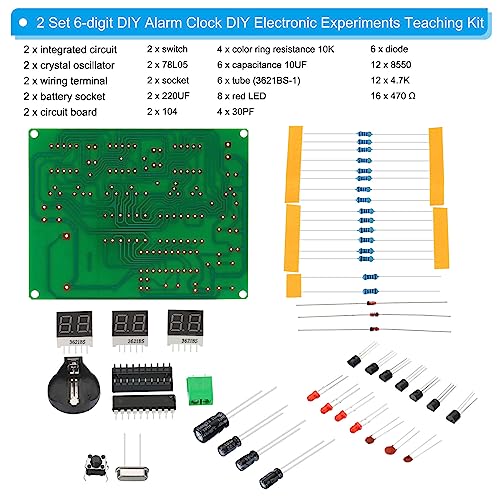 PATIKIL Soldering Practice Board, 2 Set Electronics Kit Prototype PCB Board DIY Digital Alarm ...