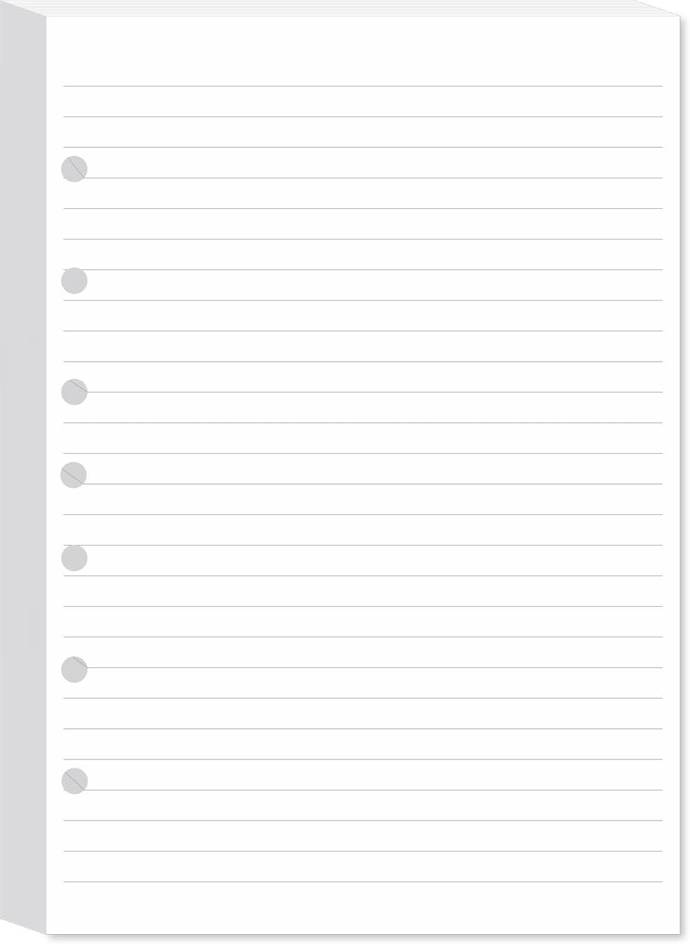 7-Hole Lined Filler Paper Pack of 100 Sheets for Mini Binders, College ...