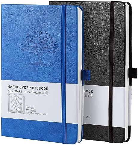A5 Notebook, Notebook A5, Blue&Black, A5 Notebooks,14.5 x 21cm ...