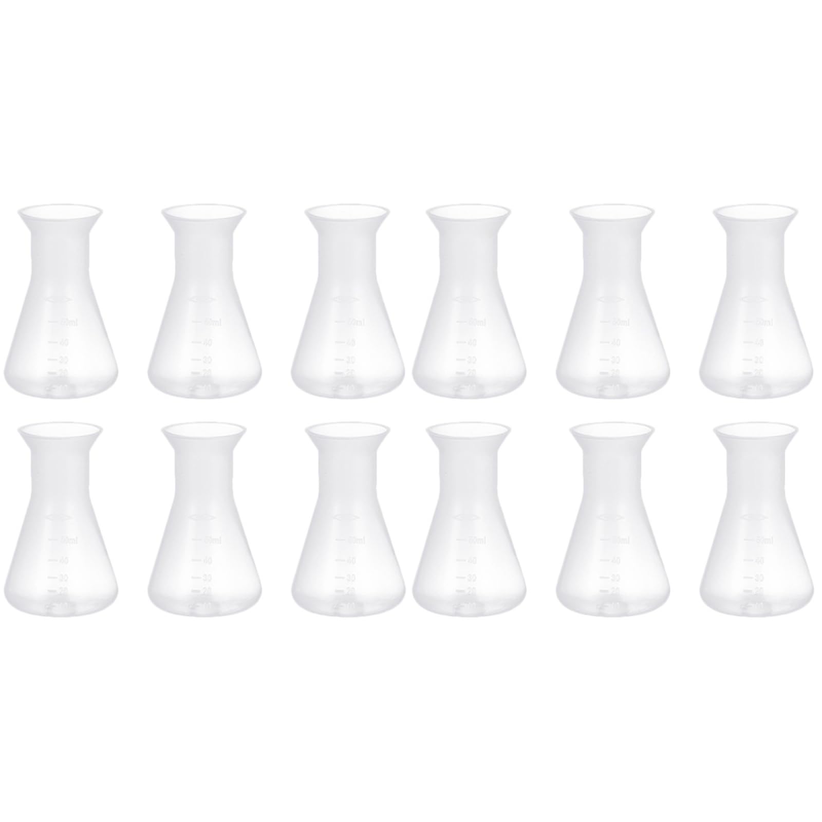 Baluue Plastic Erlenmeyer Flask, Clear Conical Flasks with Narrow Mouth ...