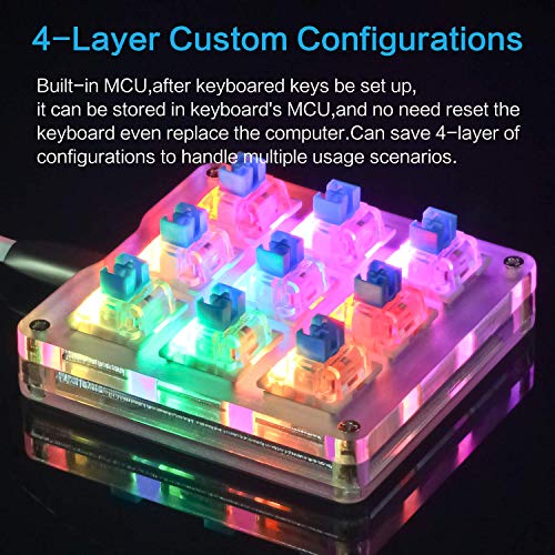 Snapklik.com : One Handed Macro Mechanical Keyboard, RGB LED Backlit ...