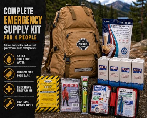 Sustain Supply 4-Person Emergency Comfort Kit – 72-Hour Survival ...