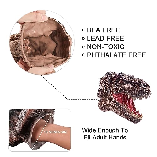 Andux Dinosaur Hand Puppet Realistic Soft Rubber Interactive Role Play ...