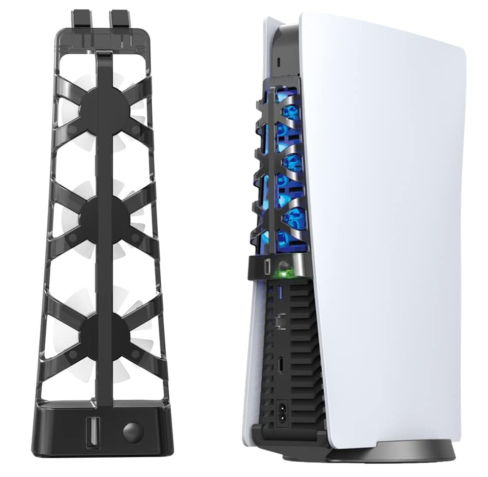 TMG Automatic PS5 Cooling Fan, External USB Turbo Cooler Auto ...