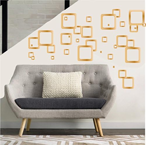 Amazon.com: Gold Retro Mod Squares Wall Decals Modern Geometric Gold ...