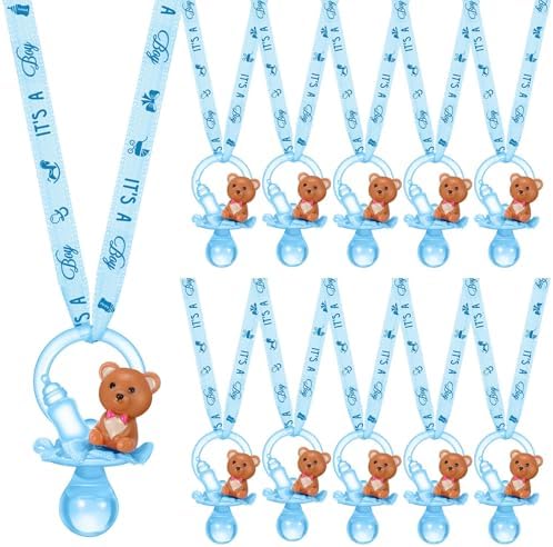 Amazon.com: Coume 36 Pcs Shower Party Pacifiers Necklace Bear Bottle ...