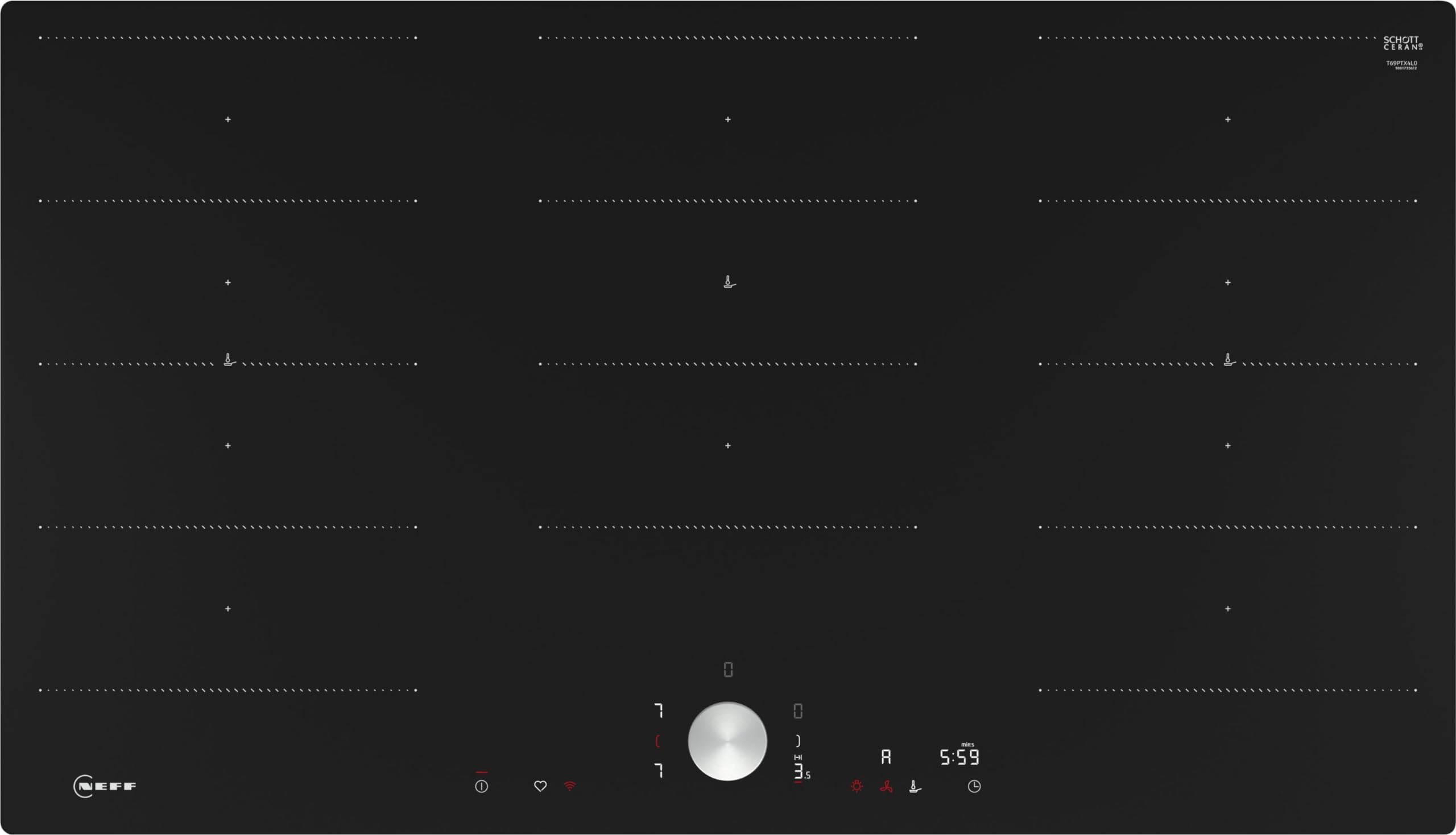Neff V68TTX4L0 Induktionskochfeld mit integriertem Kochfeldabzug N90 ...