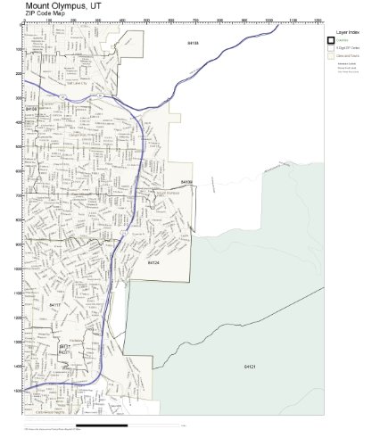 Buy ZIP Code Wall of Olympus, UT ZIP Code Not Laminated Online at ...