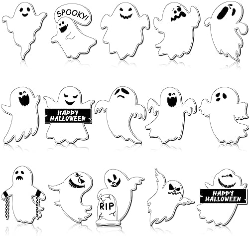 Amazon.com: Cholemy 60 Pcs Halloween Cutouts - Paper Ghost Cutouts ...